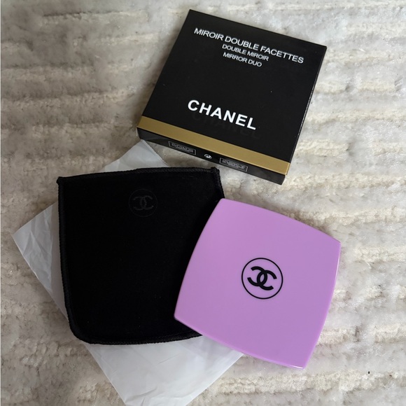 CHANEL | Accessories | New Chanel Purple Lilac Double Mirror W Box And ...
